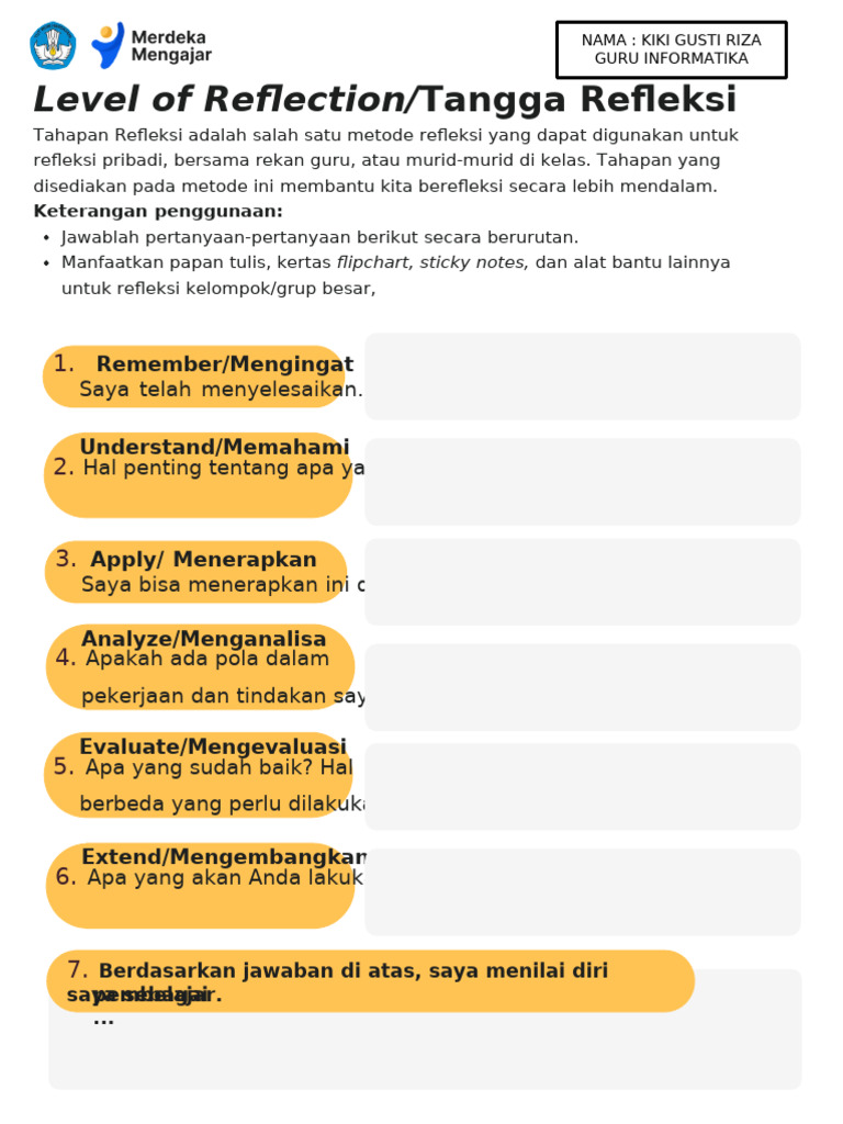 UMPAN BALIK Metode Level of Reflection | PDF