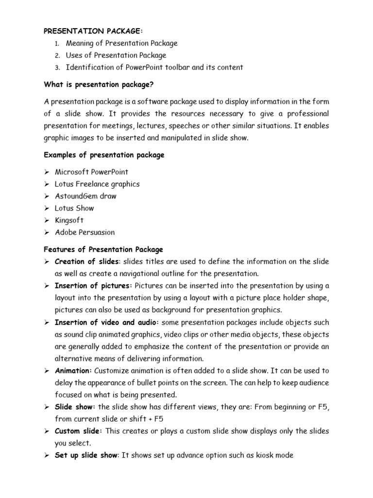 5113 Presentation Package | PDF