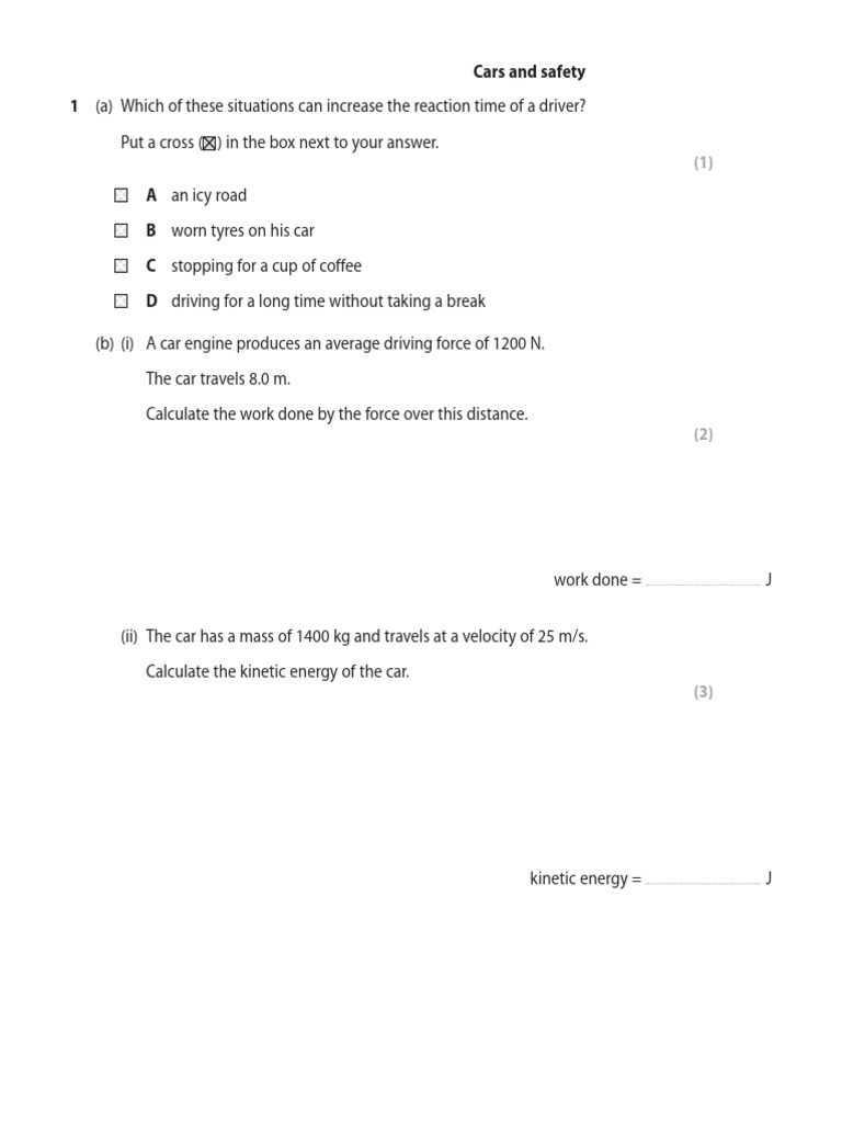 Work, Power & Efficiency 1 QP | PDF