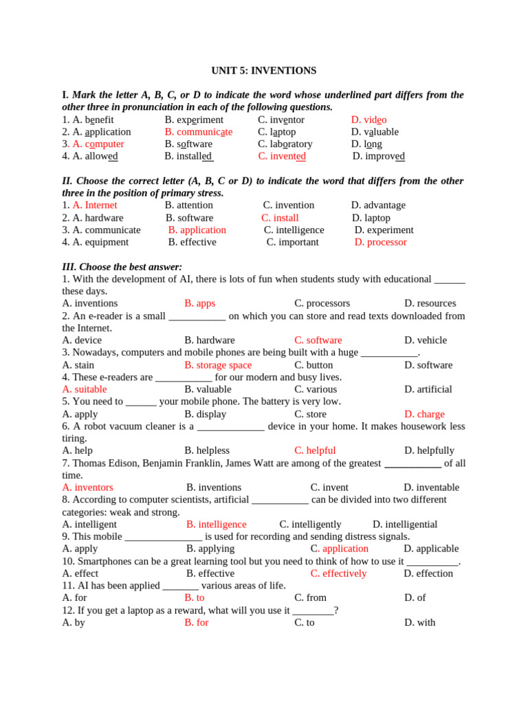 Tho_bai Tap Khoi 10_unit 5_gv | PDF