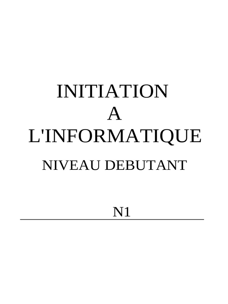 Initiation Informatique | PDF