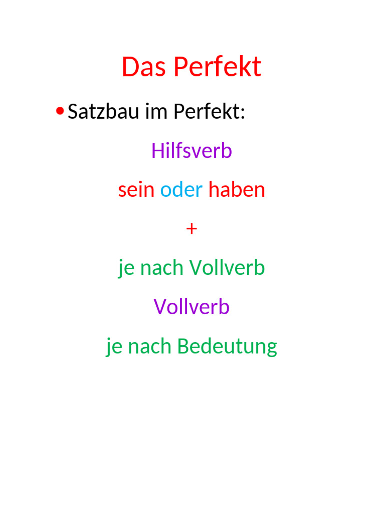 Trenn - Und Untrennbare Verben Im Perfekt | PDF