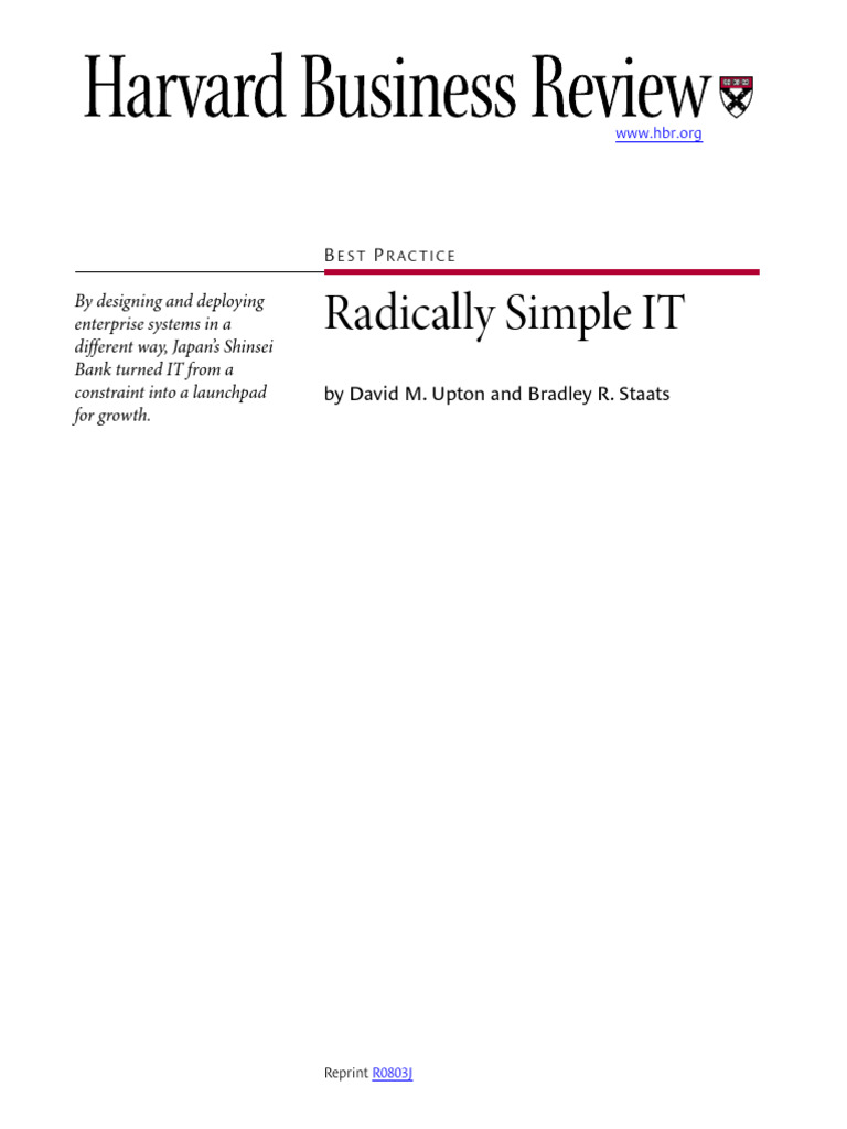 Radically Simple IT | PDF