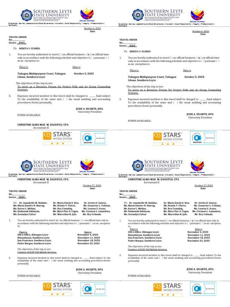 Travel Order New Form-New-Signatories | PDF