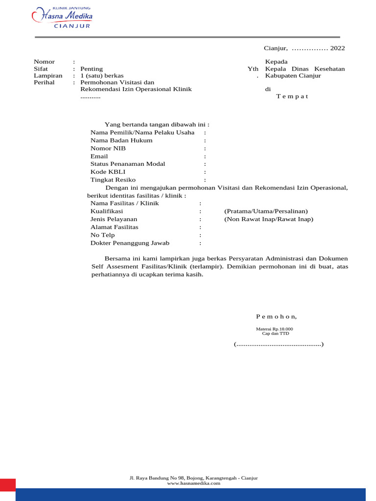 Form Surat Permohonan | PDF