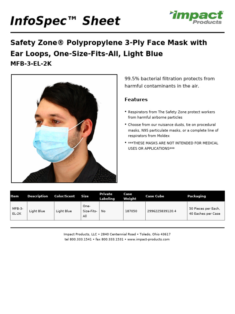 Face Mask Spec Sheet | PDF