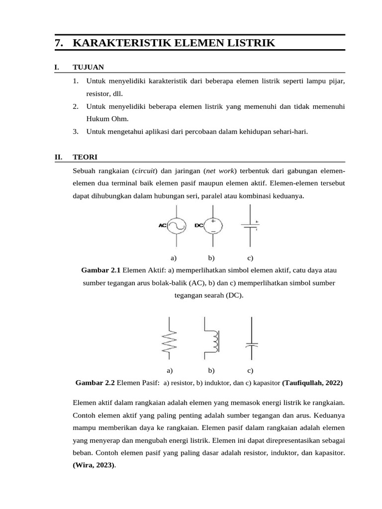 Modul - Karakteristik Elemen Listrik | PDF