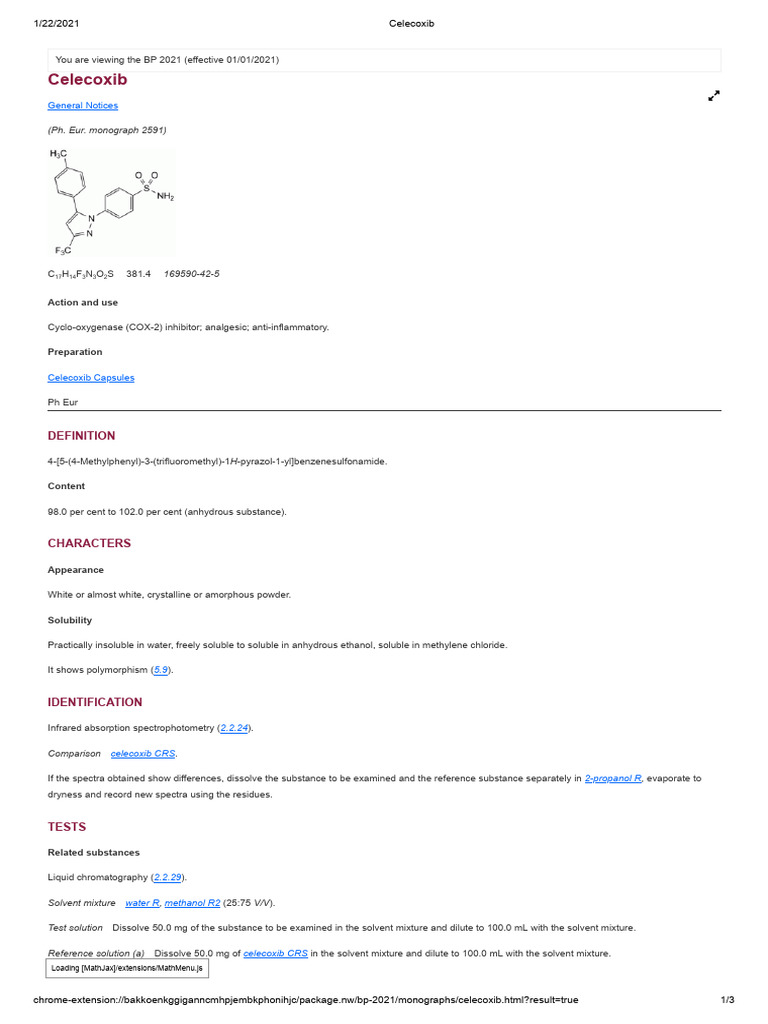 Celecoxib BP2021 | PDF
