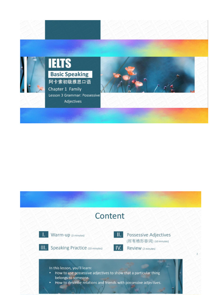 3 IELTS SPEAKING Lesson 3 | PDF