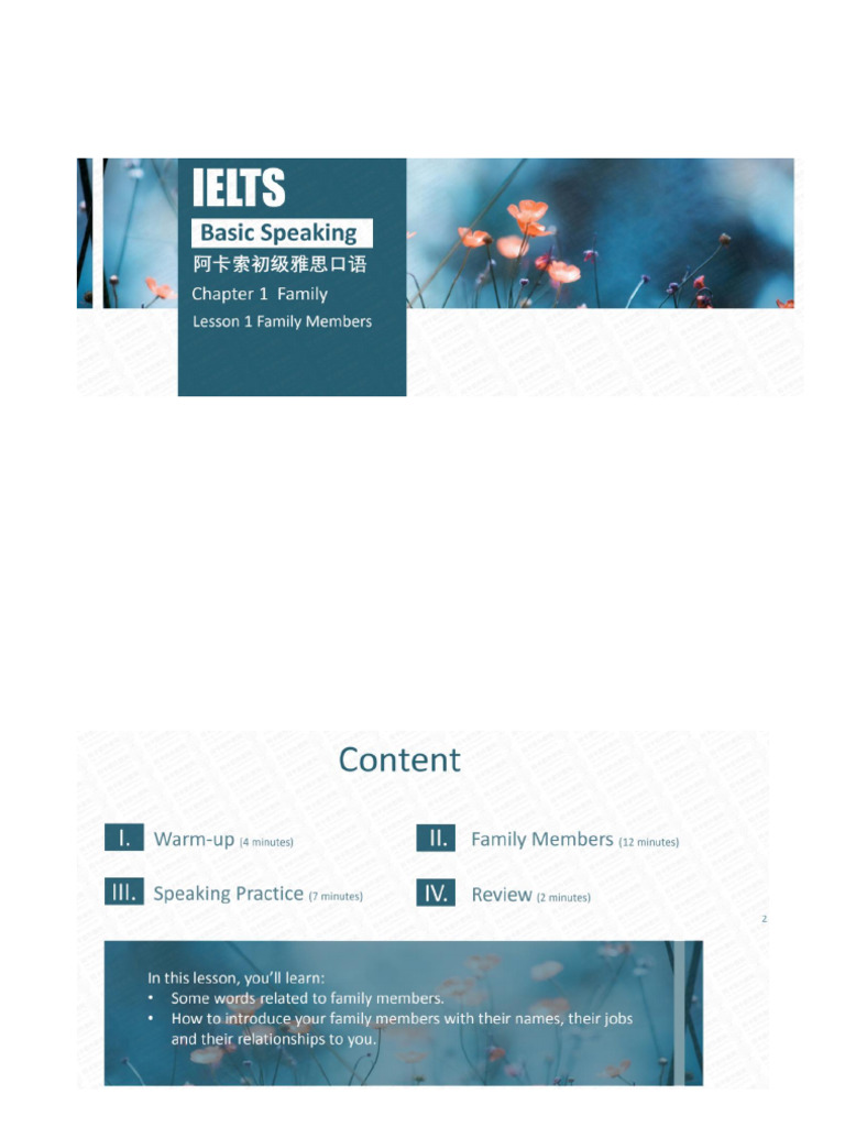 1 IELTS SPEAKING Lesson 1 | PDF