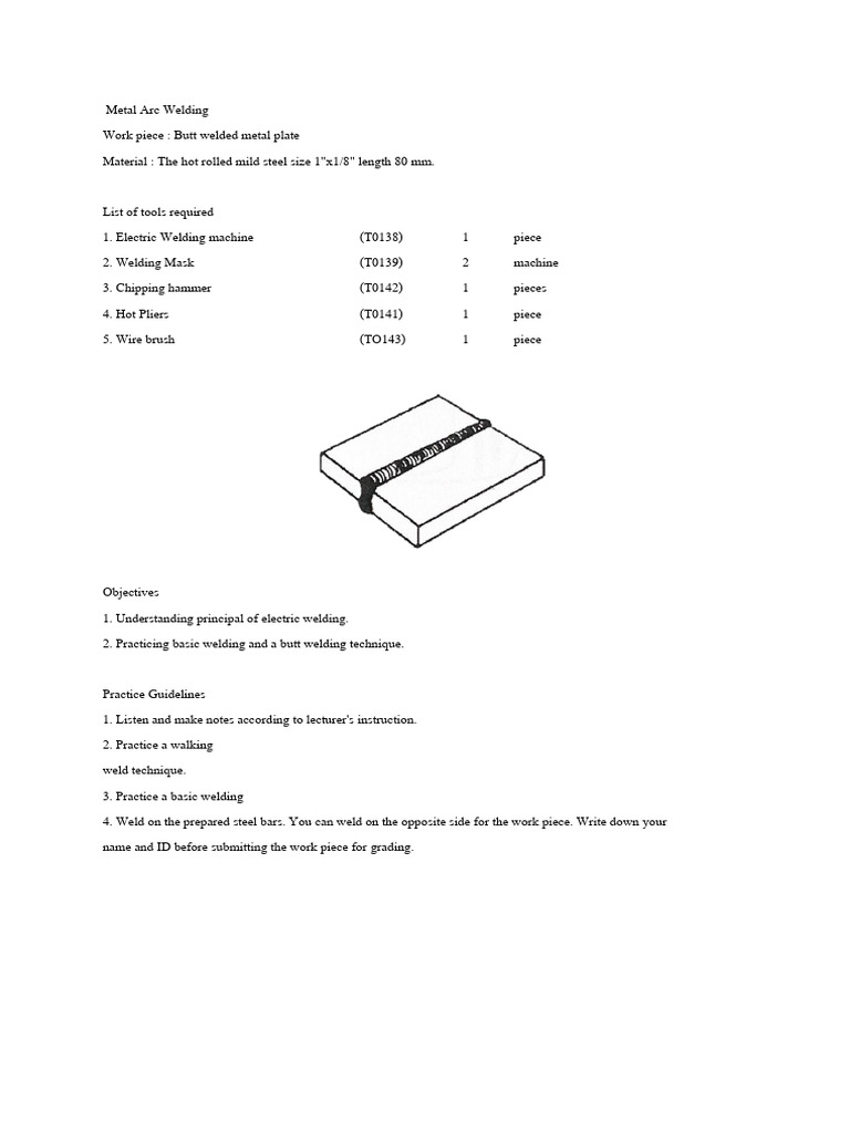 Metal Arc Welding | PDF | Welding | Science & Mathematics