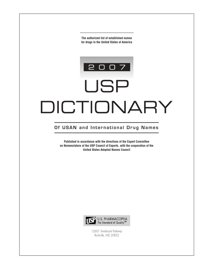 (Usp Dictionary of Usan and International Drug Names) - USP Dictionary ...