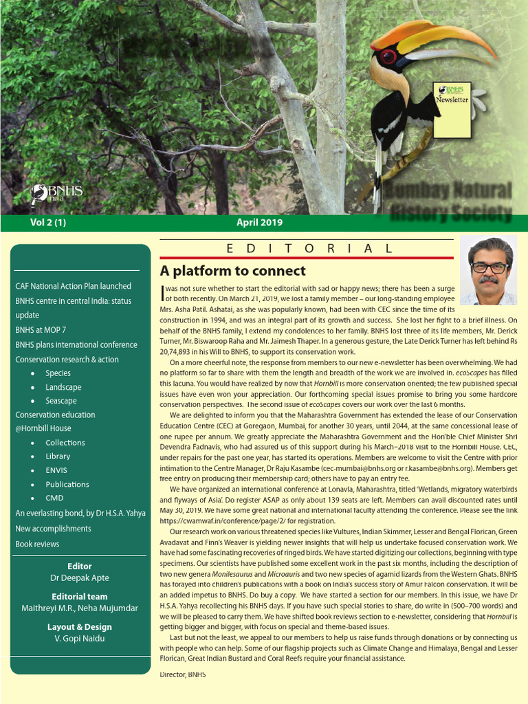 BNHS e-NEWSLETTER | PDF | Ornithology | Birds