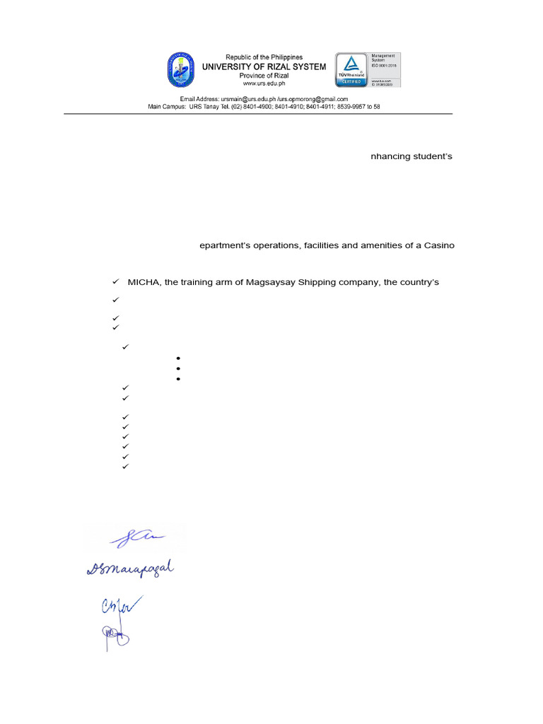 Letter Parent Hotel Familiarization | PDF