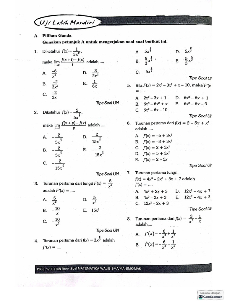 PDF Turunan Matmin | PDF