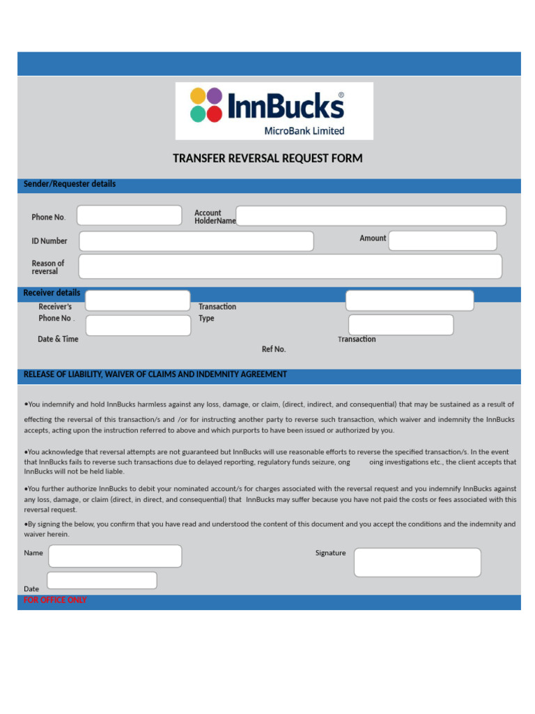 Transfer Reversal Form Revised (Final) | PDF