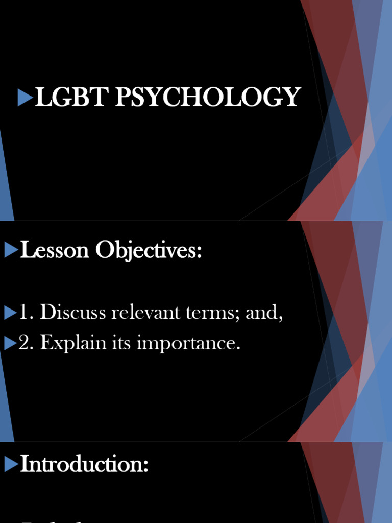 Lesson 6 LGBT Psychology Discussion | PDF