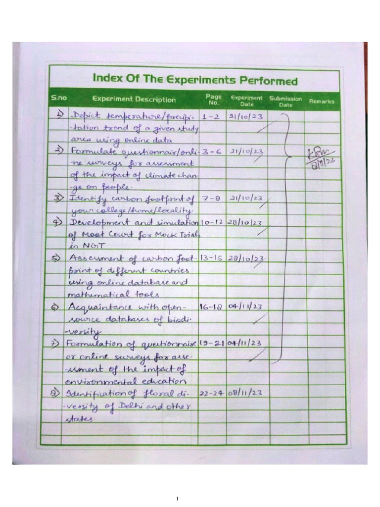 EVS Practical File 3rd Sem | PDF