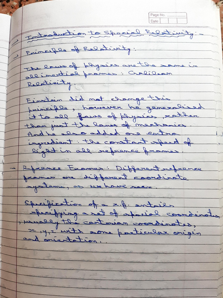 Special Relativity Notes | PDF