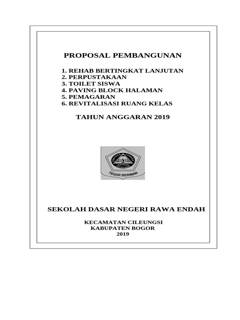 PROPOSAL PEMBANGUNAN RUANG PERPUSTAKAAN SD | PDF