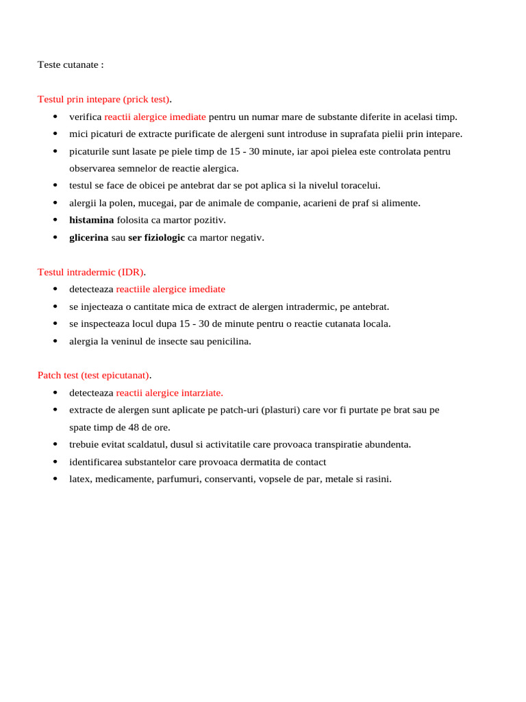Teste Cutanate | PDF