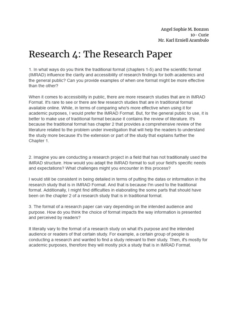 Research 4 - The Research Paper | PDF