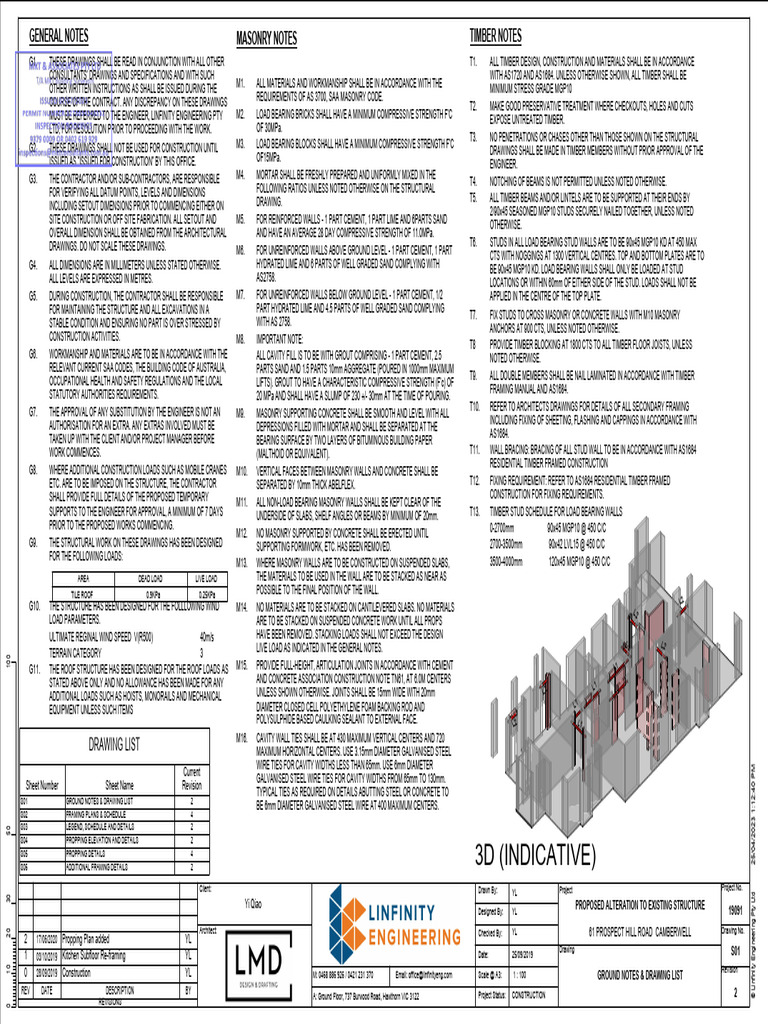 Engineers Structural Drawings - Stamped | PDF | Masonry | Concrete