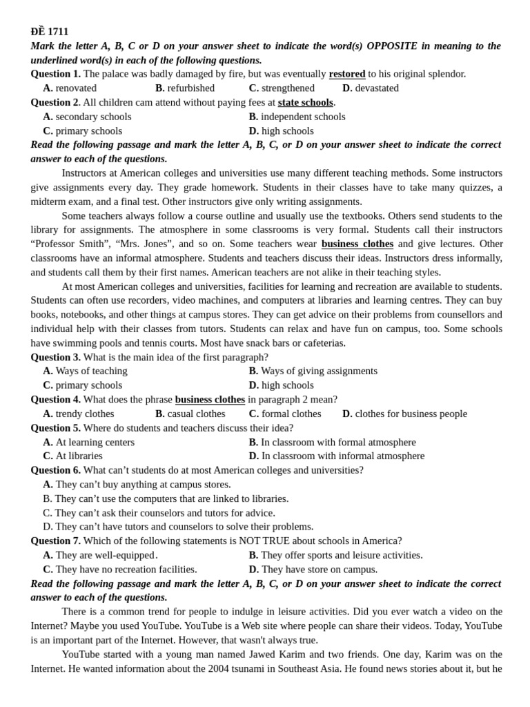 ĐỀ 1711 | PDF