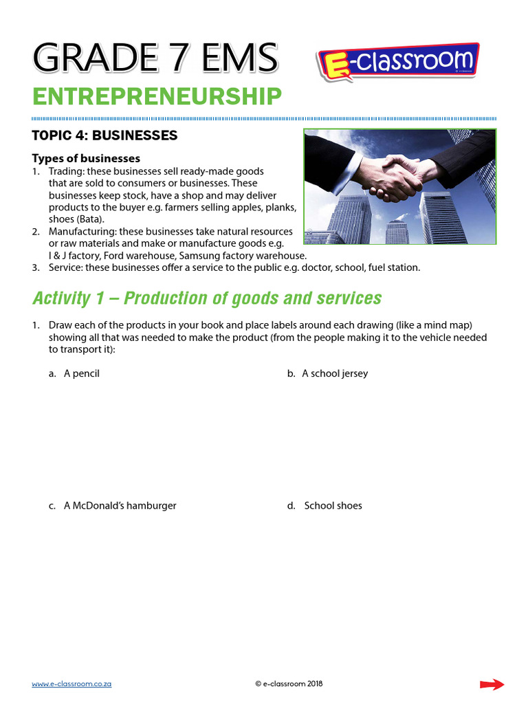 grd7t1 Ems Topic 4 Businesses | PDF
