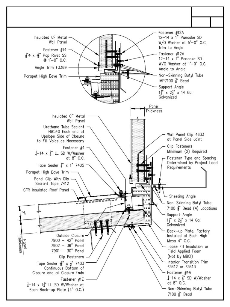 CFR Insulated Roof Panel - Parapet High Eave - Sheeted Wall | PDF