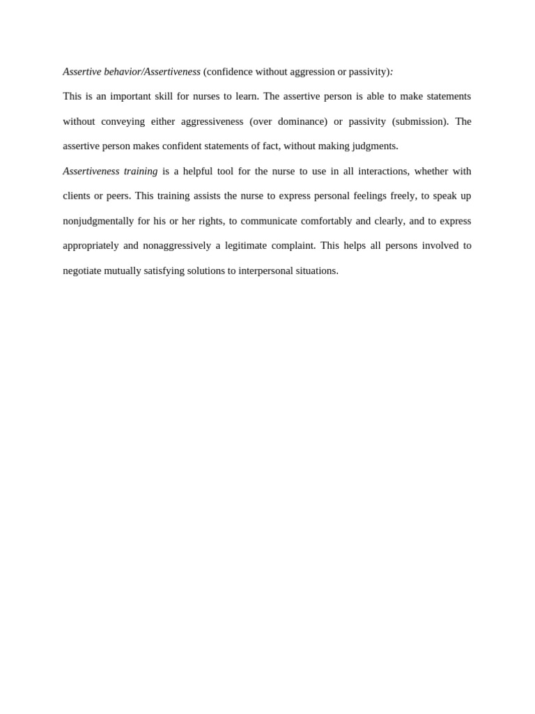 Assertive Behavior | PDF