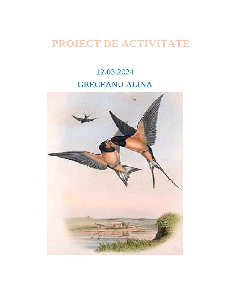 Proiect de Activitate: 12.03.2024 Greceanu Alina | PDF