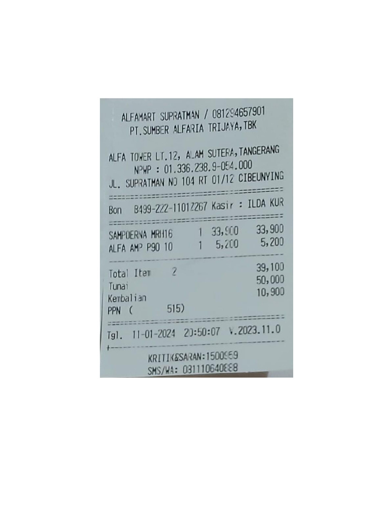 Nota ALFA Mart | PDF