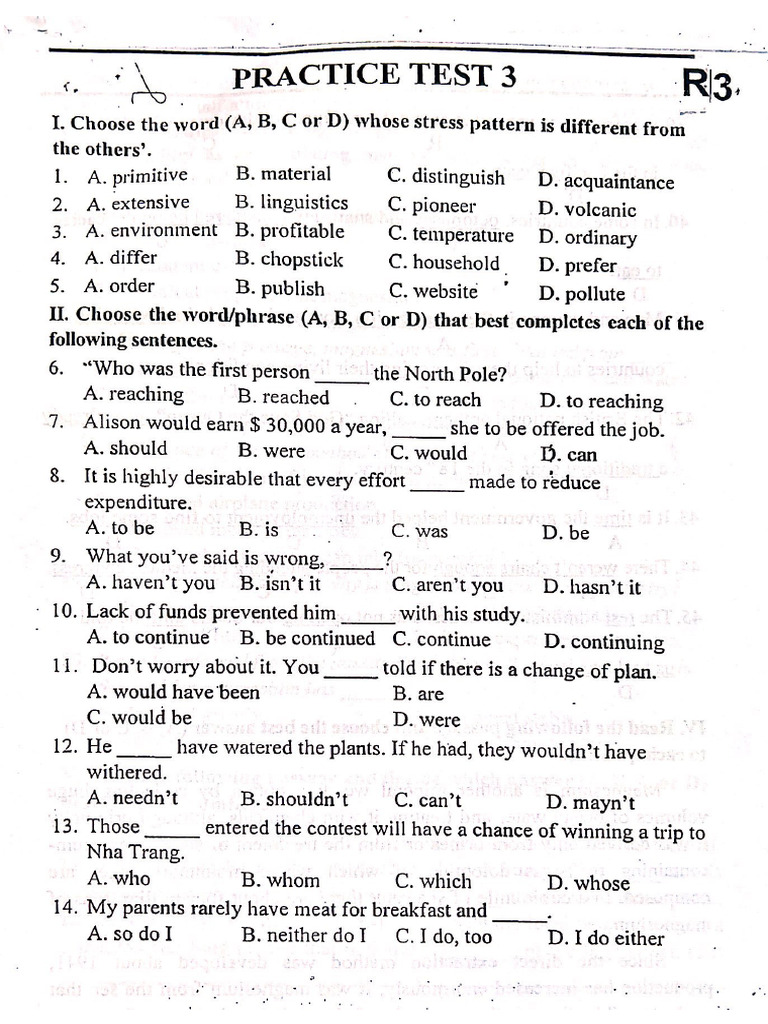 Practice Test R3 | PDF