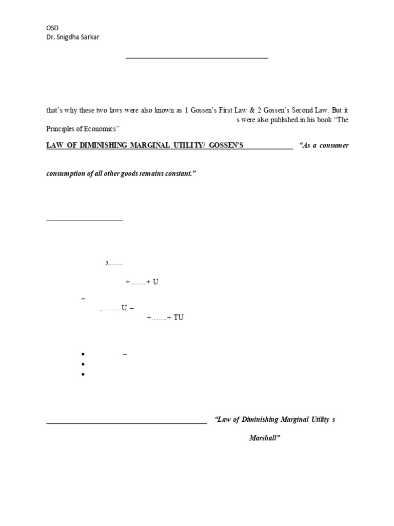 Laws of Cardinal Utility Analysis | PDF | Utility | Technology ...