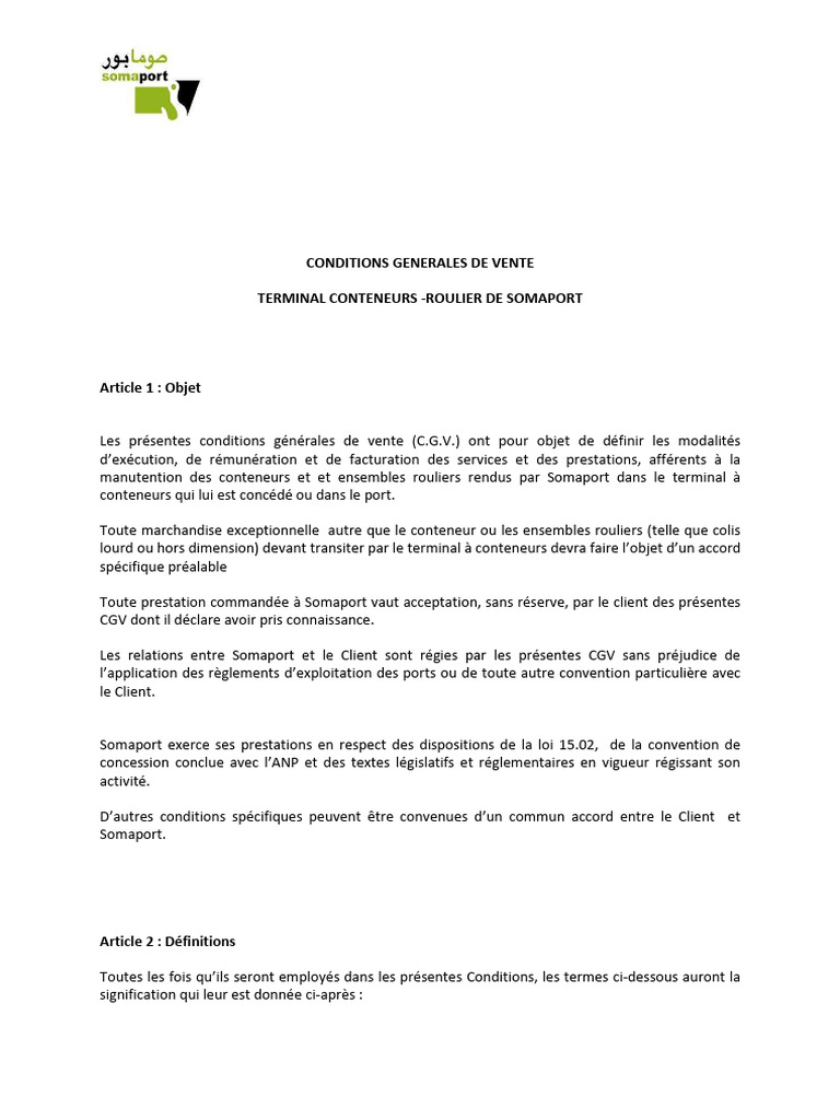Somaport TC CGV | PDF