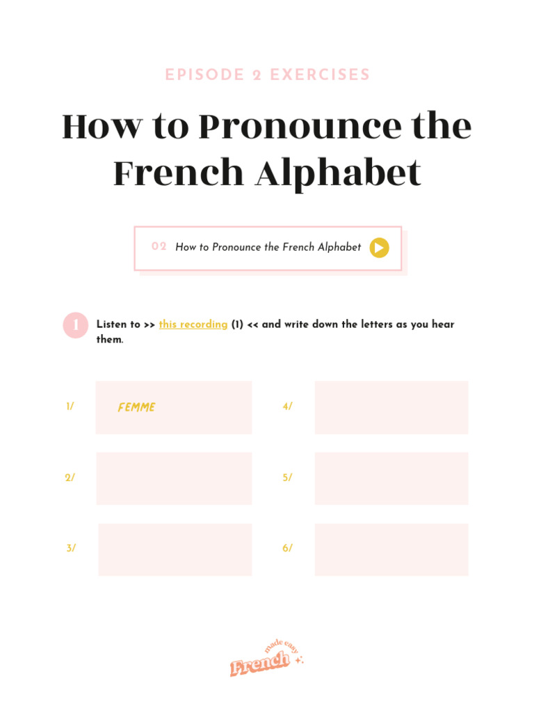 Episode+2+Exercise French | PDF