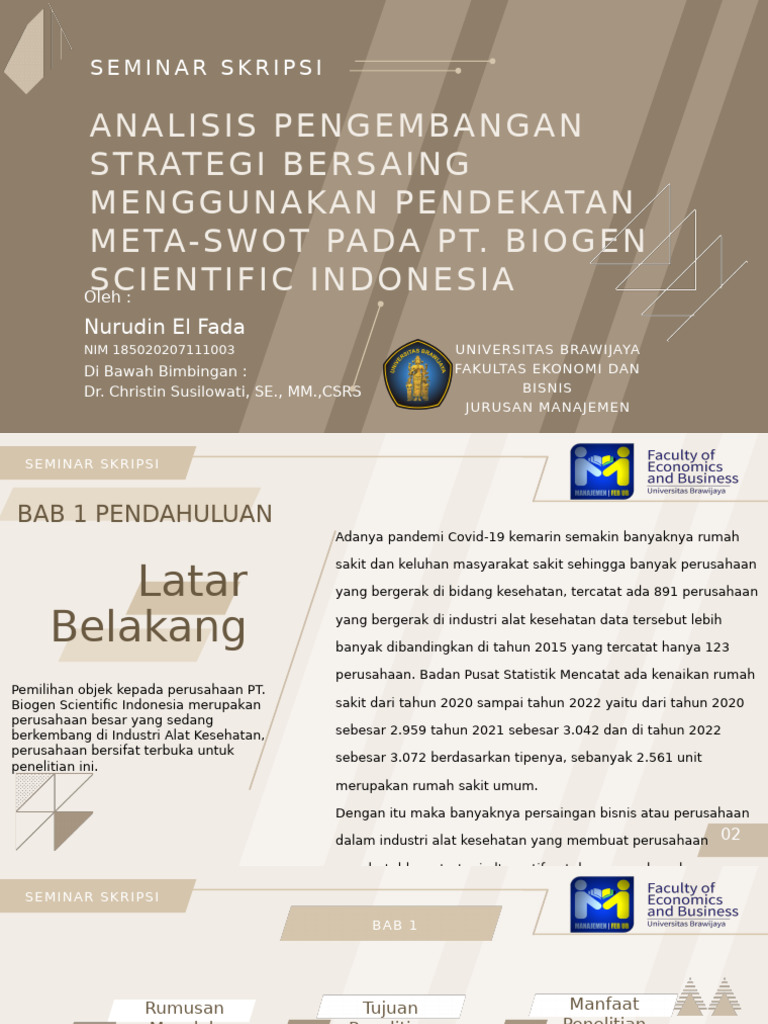 Skripsi Analisis Pengembangan Strategi Bersaing Menggunakan Metode Meta-Swot Pada Pt. Biogen ...