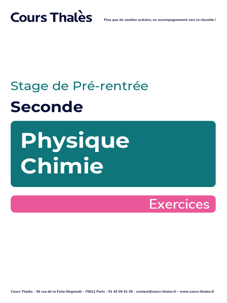 SPC - Exercices | PDF