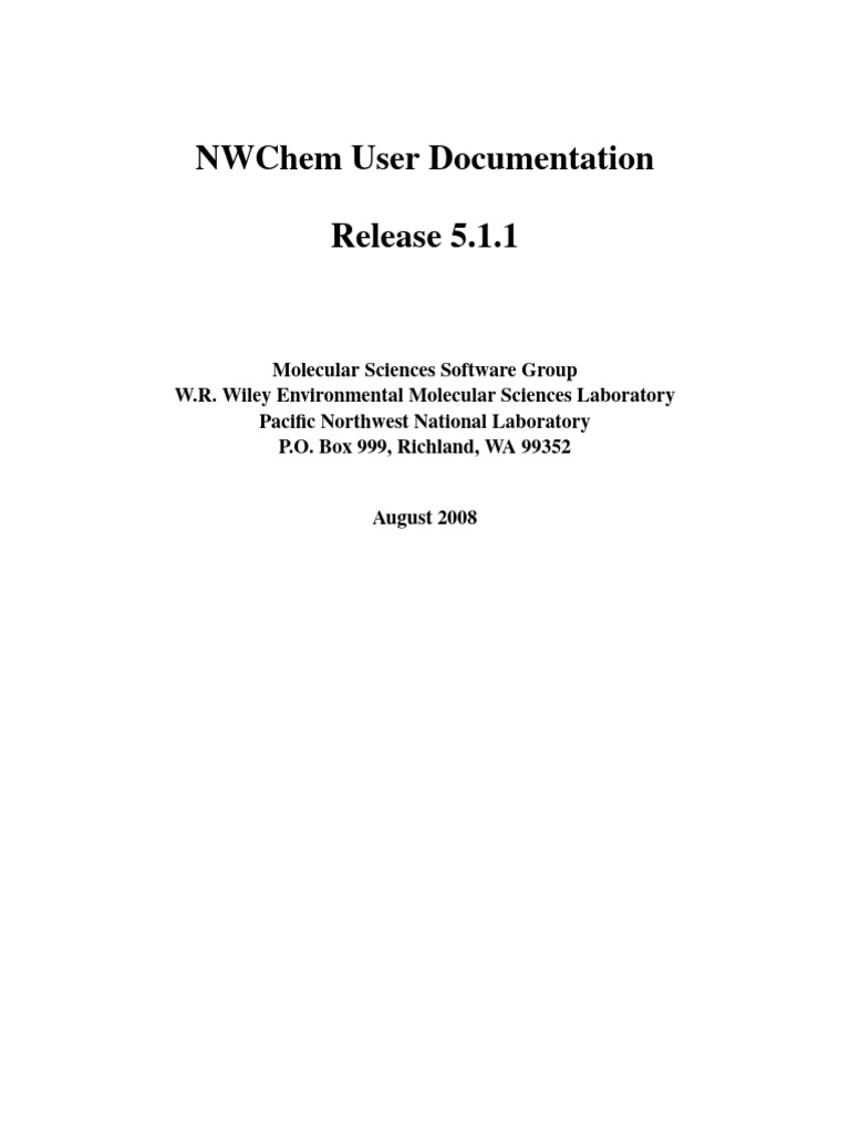 Nwchem User Manual | PDF
