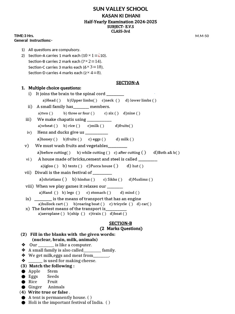 HY-exam 3rd Evs 2024 | PDF