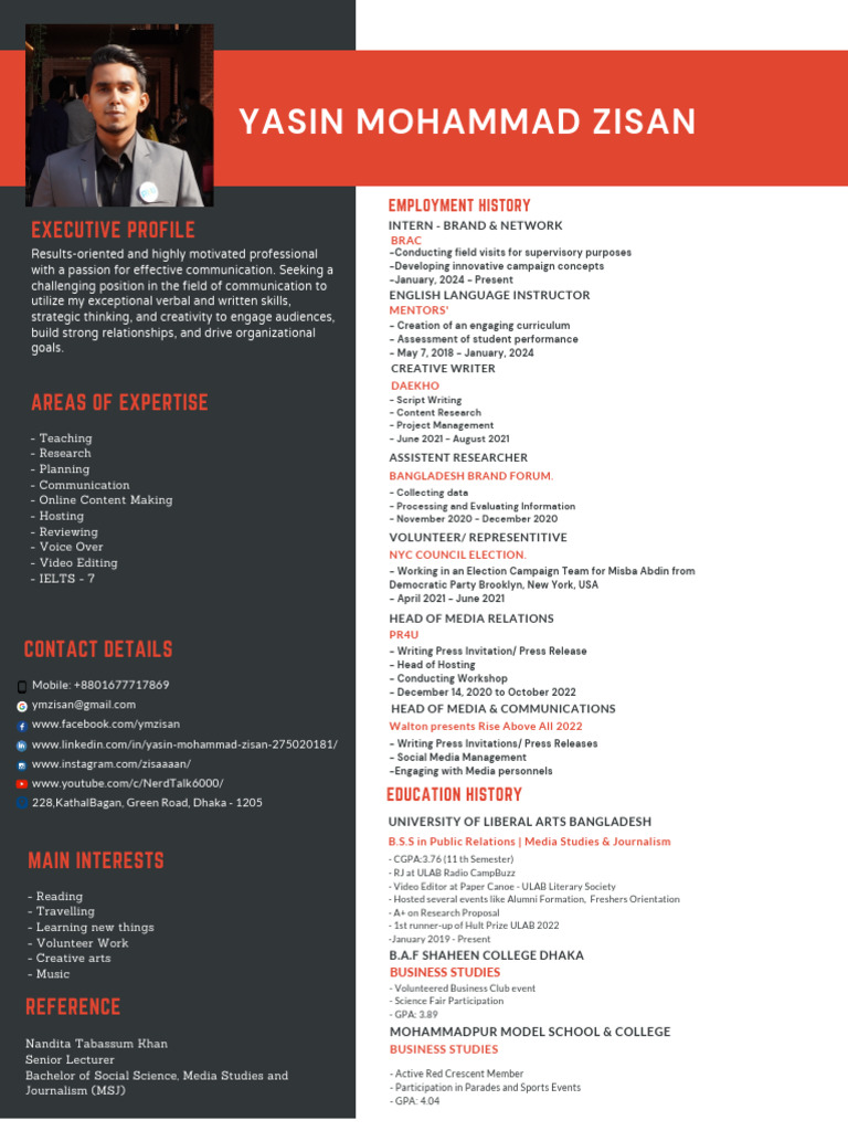 Yasin Mohammad Zisan CV | PDF