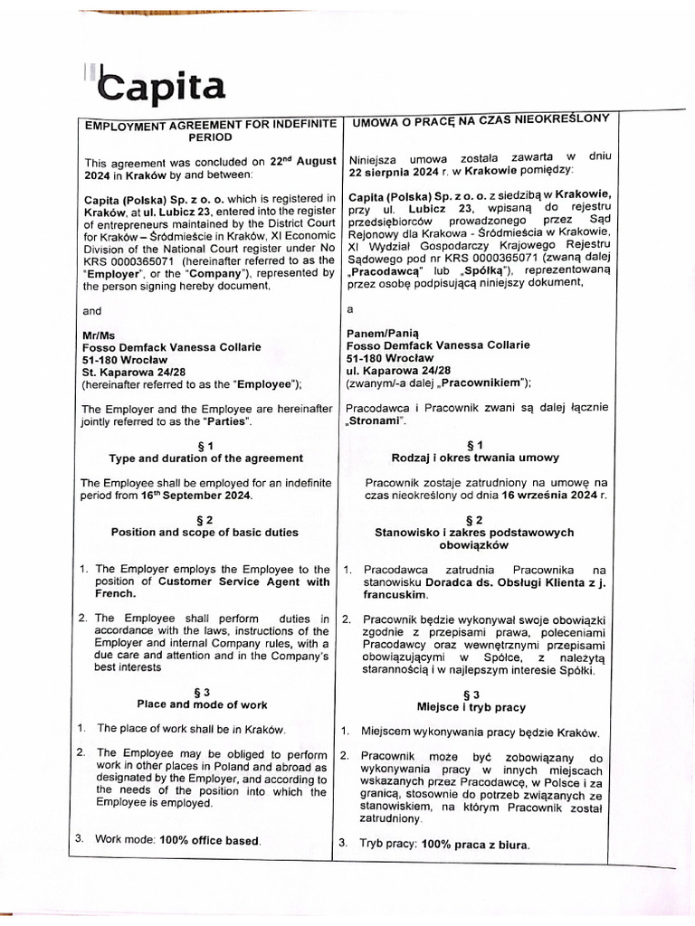 Indefinite Contract Signed Complete | PDF