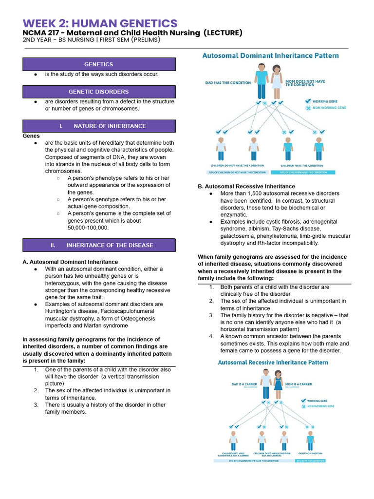 Week 2 - Human Genetics | PDF