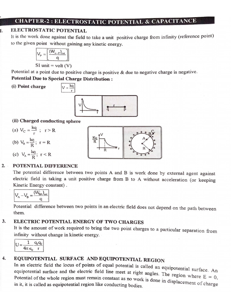 Electrostatic Potential & Capacitance | PDF