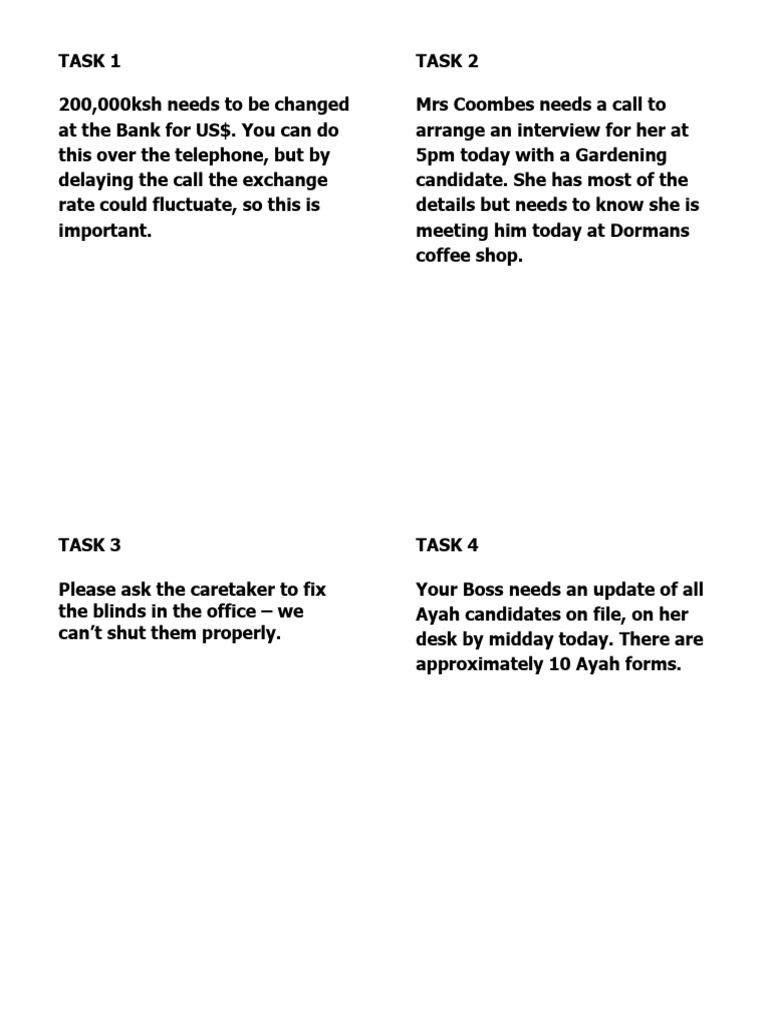 Time Management Task | PDF