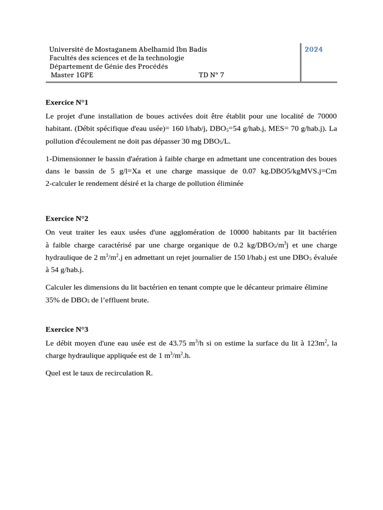 Fiche de TD NÂ°6 2 | PDF