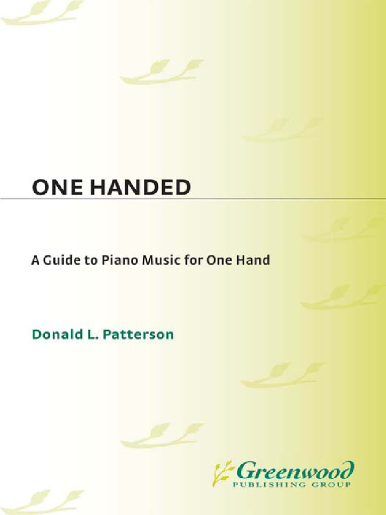 Donald Patterson, Donald L. Patterson - One Handed - A Guide To Piano ...