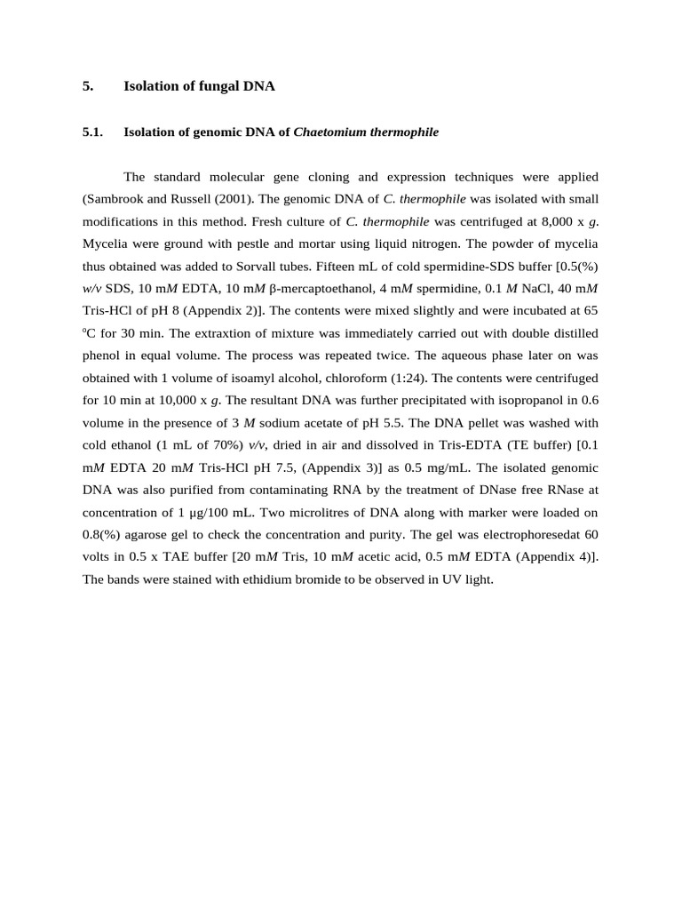 DNA Extraction Fungal | PDF
