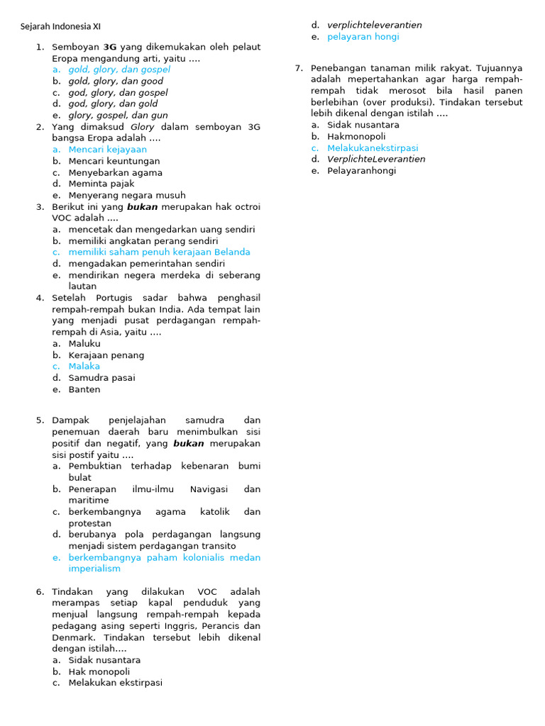 Sejarah Indonesia Xi Si 2023 | PDF